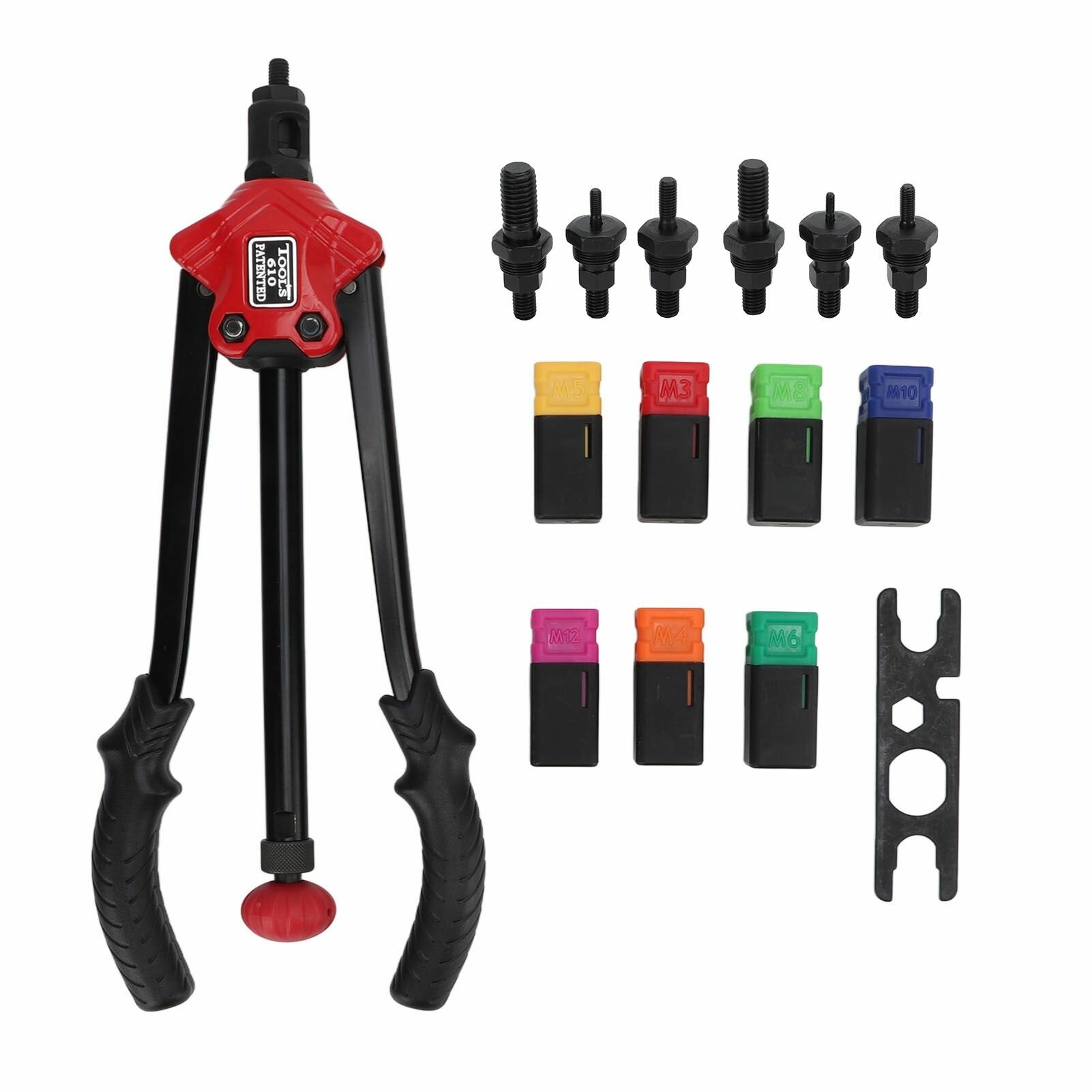 14" клепальщик с 6 насадками для монтажа гаек