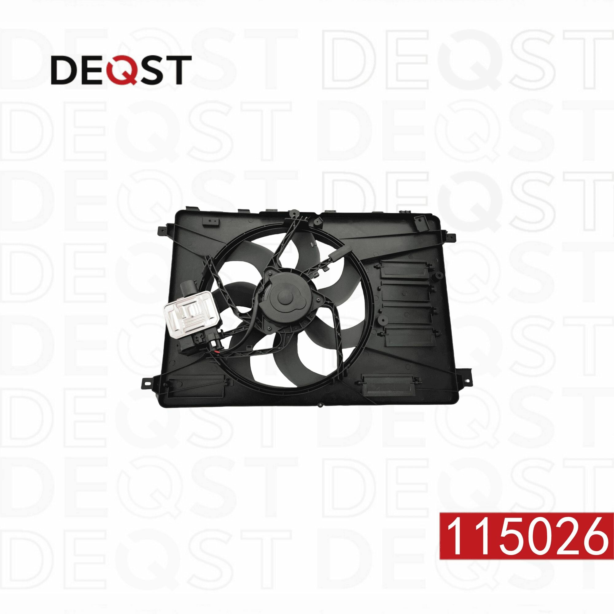 Вентилятор радиатора охлаждения Deqst 115026 с кожухом Ford S-Max, Galaxy, Mondeo 4, KUGA (06-)