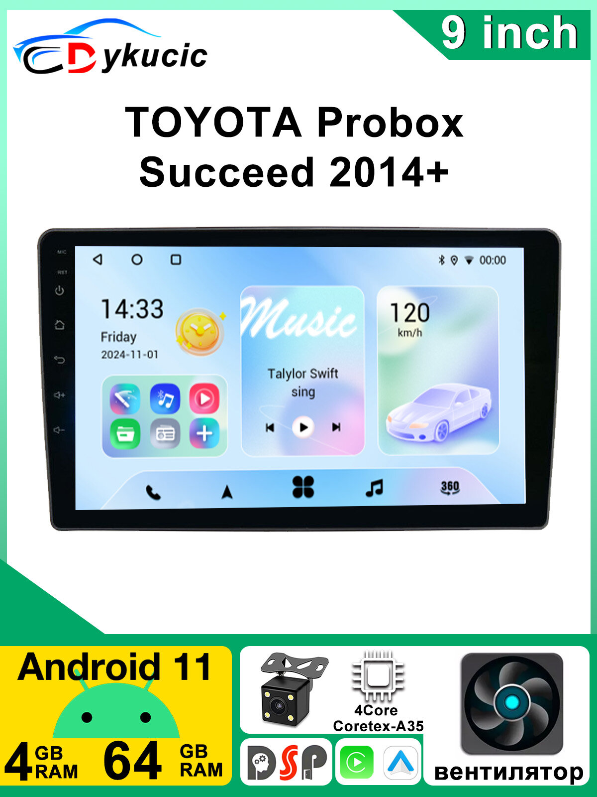 Штатная магнитола для Toyota Probox Succeed 2014+ на Android автозвук
