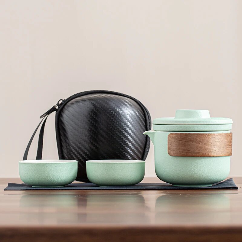 Дорожный портативный китайский чайный набор, уличный чайный набор, чайный инфузер, изысканный стеклянный набор чайных принадлежностей Gaiwan, посуда для напитков для чайной церемонии D3