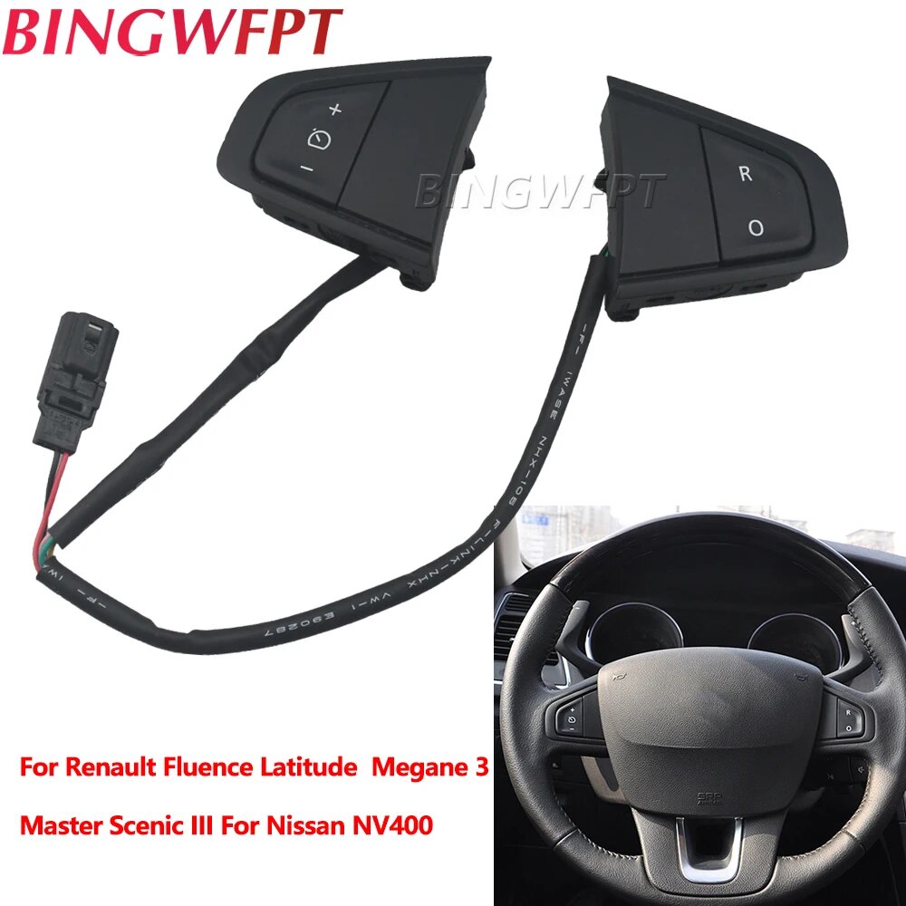Для Renault Fluence Latitude Scenic III Megane 3 Master для Nissan NV400, кнопка круиз-контроля на руле автомобиля, переключатель, Switch