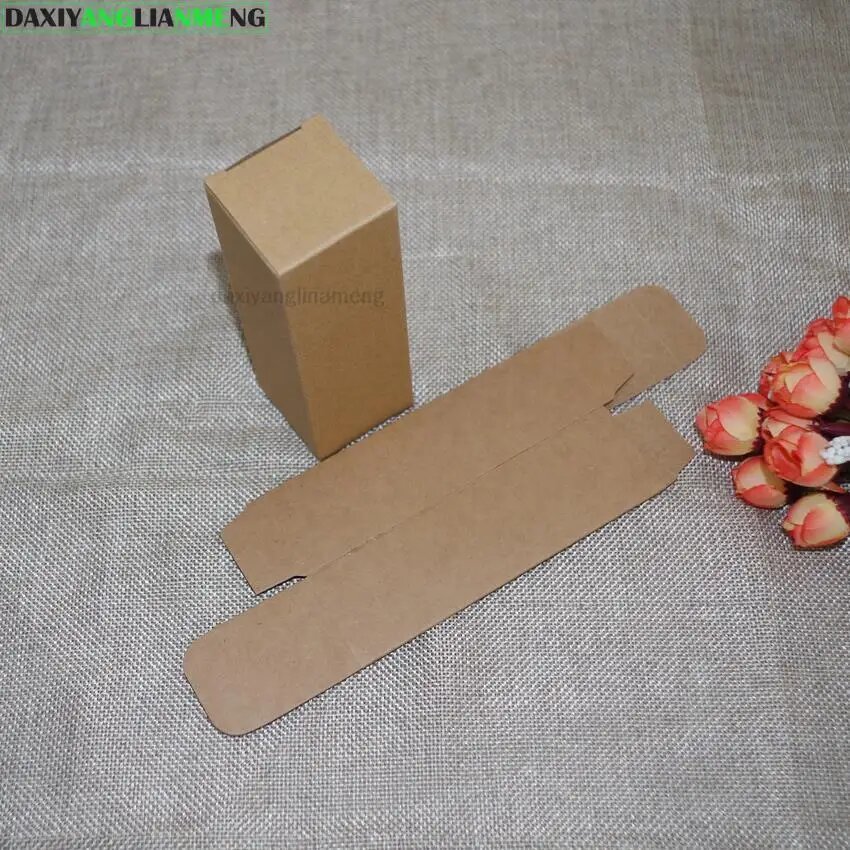 Коробки из крафт-бумаги для духов и помады daxiyanglianmeng, Коричневый, 1.7x1.7x12.4cm