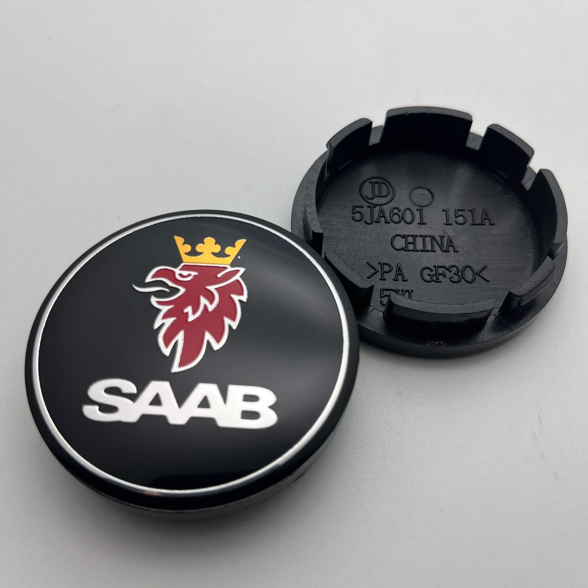 4 шт./лот, 56 мм, 60 мм, 63 мм, центральная крышка ступицы колеса автомобиля, эмблема, крышка обода, значок, наклейка, аксессуары для стайлинга для SAAB 93 95 9-3 9-5, black56mmBlackCap, 4Pcs for SAAB