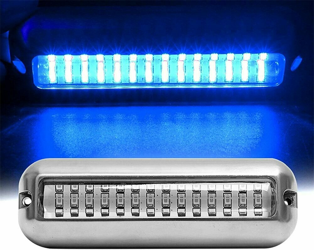 2Шт Bule 42Led Морская Лодка Транцевый Фонарь Из Нержавеющей