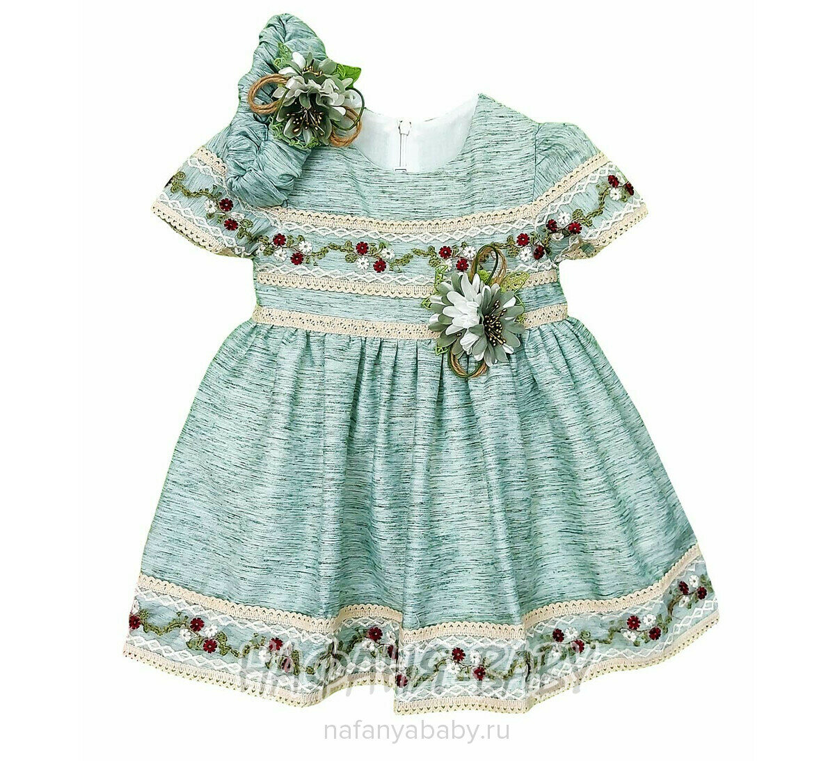 Платье Детское нарядное платье и повязка на голову для девочек, комплект