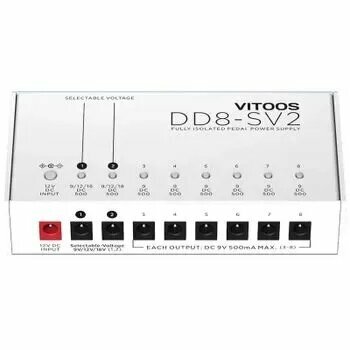 Блок питания для педали эффектов Vitoos DD8-SV2 Fully Isolated Power Supply
