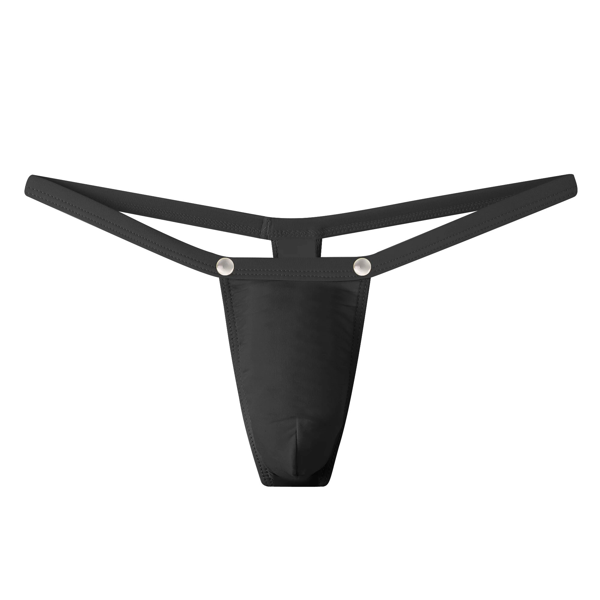 Мужские пикантные стринги U-выпуклая сумка с низкой талией, нижнее белье, ультратонкие прозрачные трусики-стринги из ледяного шелка, эластичные трусики с Т-образной спинкой Черный, XXL, Черный