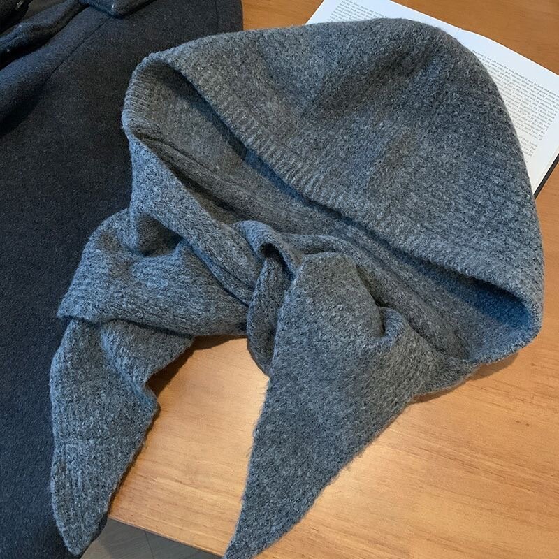 Тканевая этикетка Красная Шапочка осень и зима вязаный капюшон в корейском стиле небольшой шарф теплая шерстяная шапка модная универсальная вязаная шапка для женщин