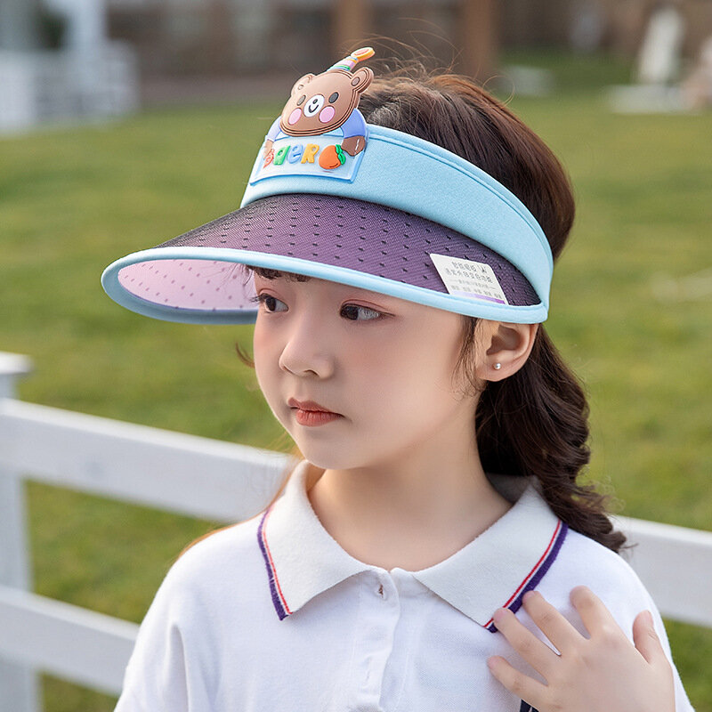 Детская солнцезащитная шляпа с защитой от ультрафиолета, летняя пустая шляпа от солнца для девочек, сетчатая шляпа от солнца для мальчиков, детская шапка оптом