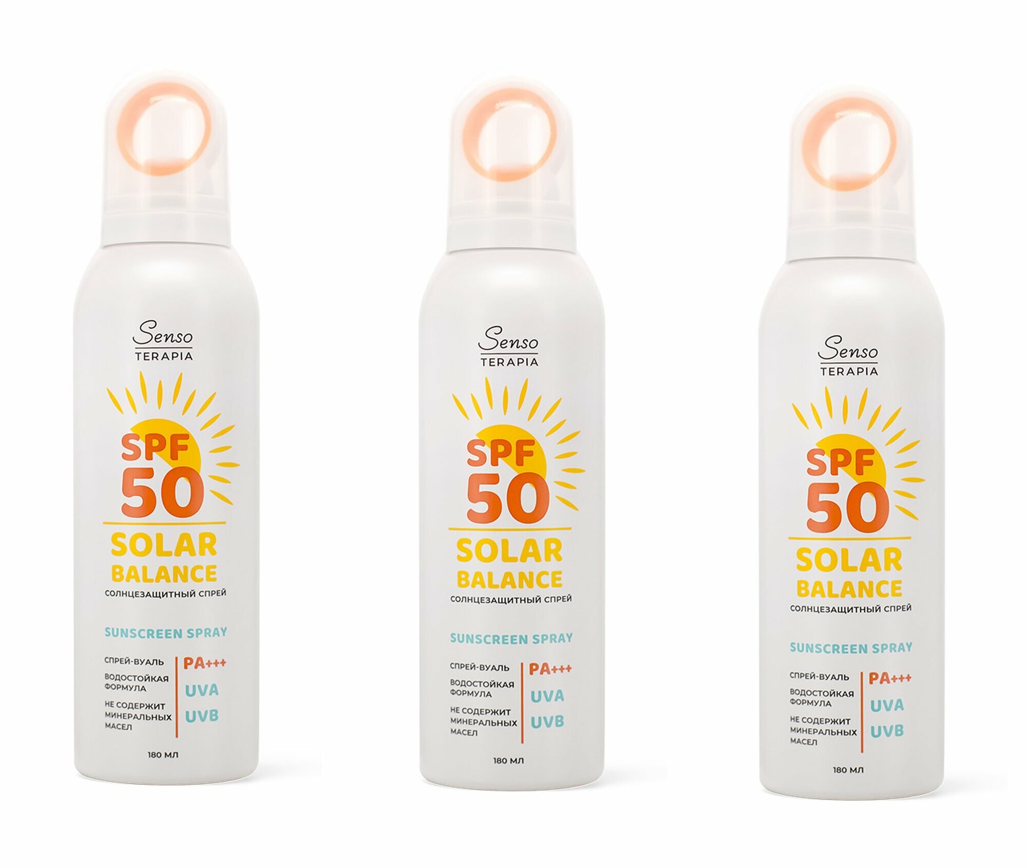 Солнцезащитный спрей SensoTerapia «Solar Balance» SPF 50 PA, 180мл 3шт