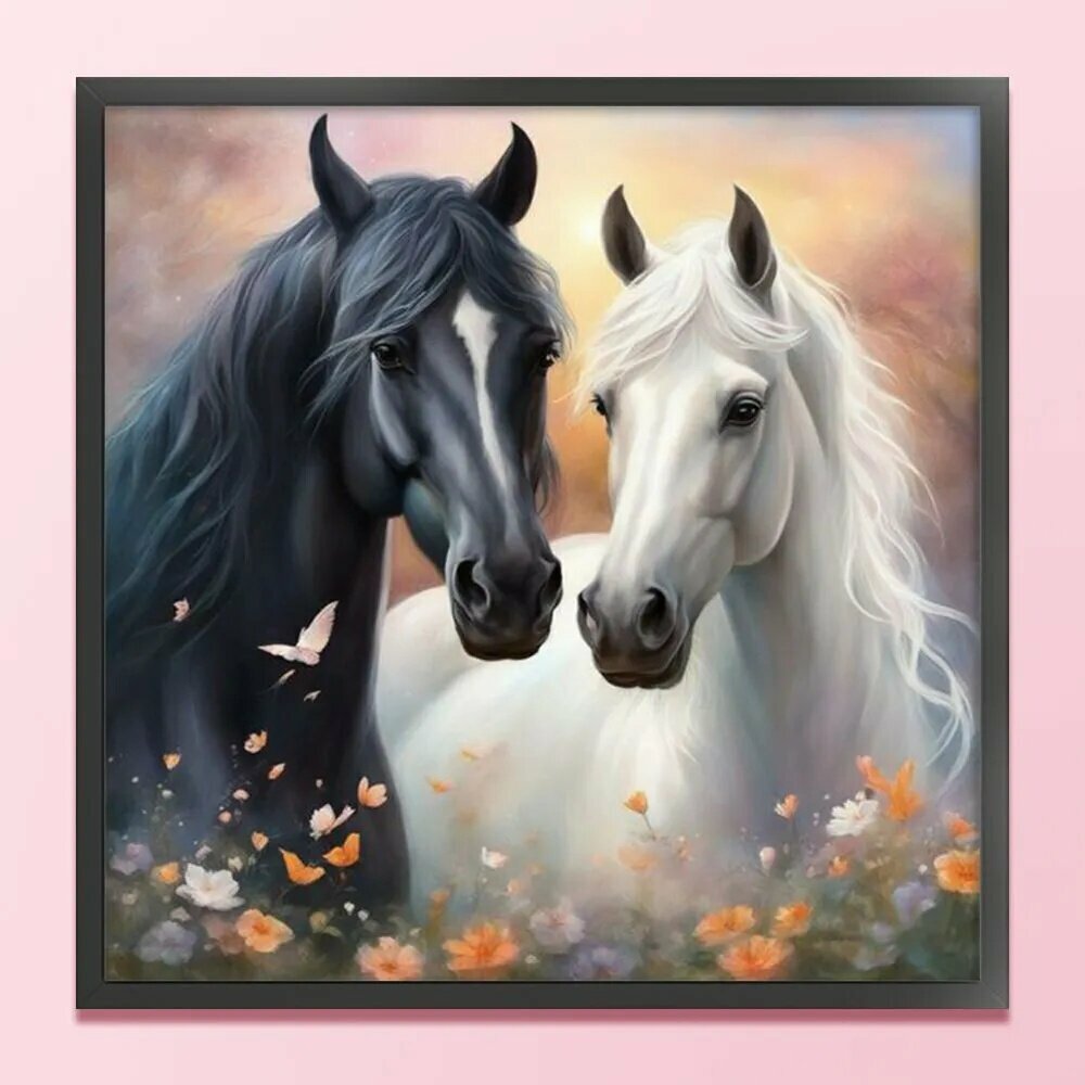 Вышивка крестом лошади набор 45x45 см холст 11CT хлопок