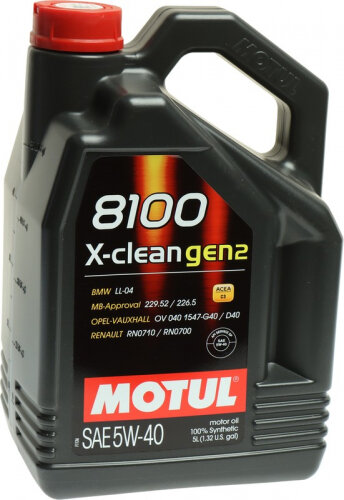 Моторное масло Motul 8100 X-Clean Gen2 5W-40 синтетическое 5л (Вьетнам)