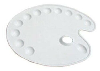 Палитра Невская палитра, пластик, овальная форма, белые, 11 ячеек