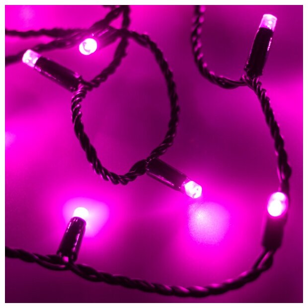 Светодиодная гирлянда ARD-STRING-CLASSIC-10000-BLACK-100LED-FLASH PINK (230V, 7W) (Ardecoled, IP65) 025807
