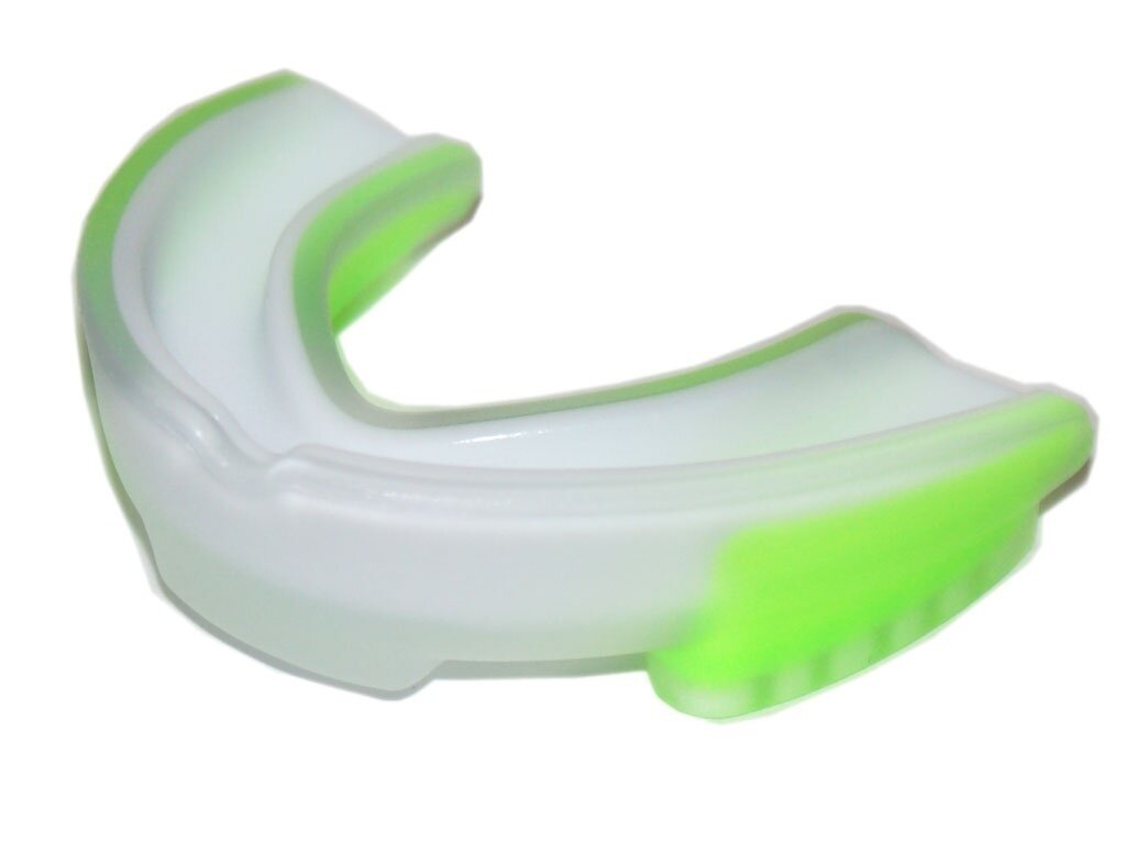 Капа боксерская одночелюстная EVA прозрачно-бело-зеленая