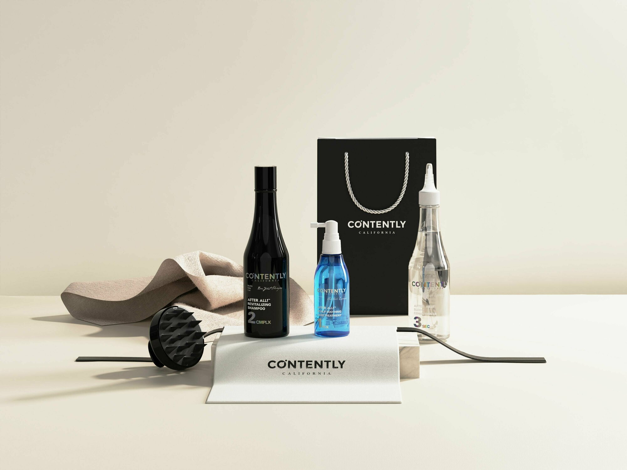 Профессиональный подарочный набор для кожи головы и волос, бьюти-бокс Contently set 2023 Корейский, шампунь, бальзам, сыворотка