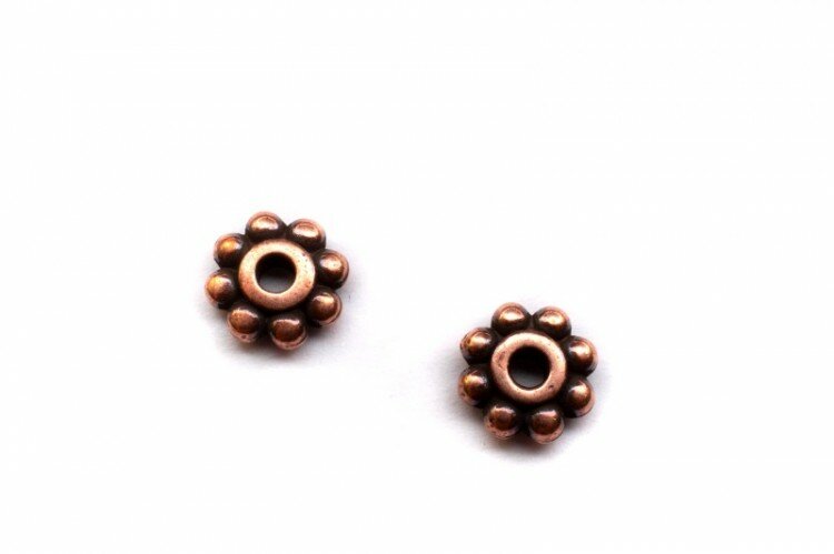 Разделительная бусина TierraCast Бусинки 6х2мм, отверстие 1,5мм, цвет античная медь, 93-0407-18, 5шт