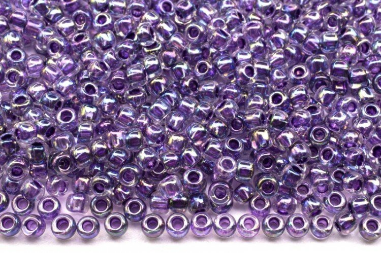 Бисер японский TOHO круглый 11/0 #0774 хрусталь/виноград радужный, окрашенный изнутри, 10 грамм
