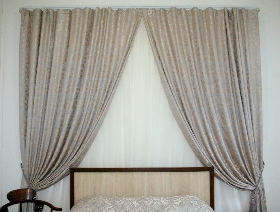 Комплект штор "Бренда"(серо-бежев.). Портьера ш. 285 х в. 298 см - 2шт.