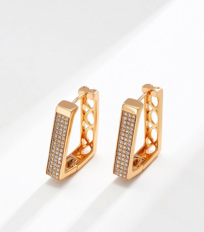 Серьги конго, циркон