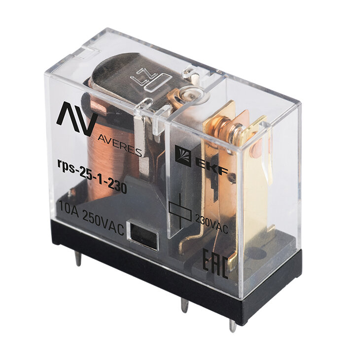 Реле промежуточное рп slim 25/1 10a 230в ac averes