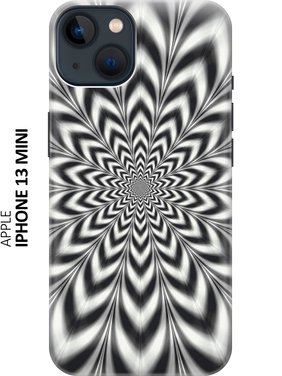 Силиконовый чехол на Apple iPhone 13 Mini / Эпл Айфон 13 мини с рисунком "Черно-белая иллюзия"