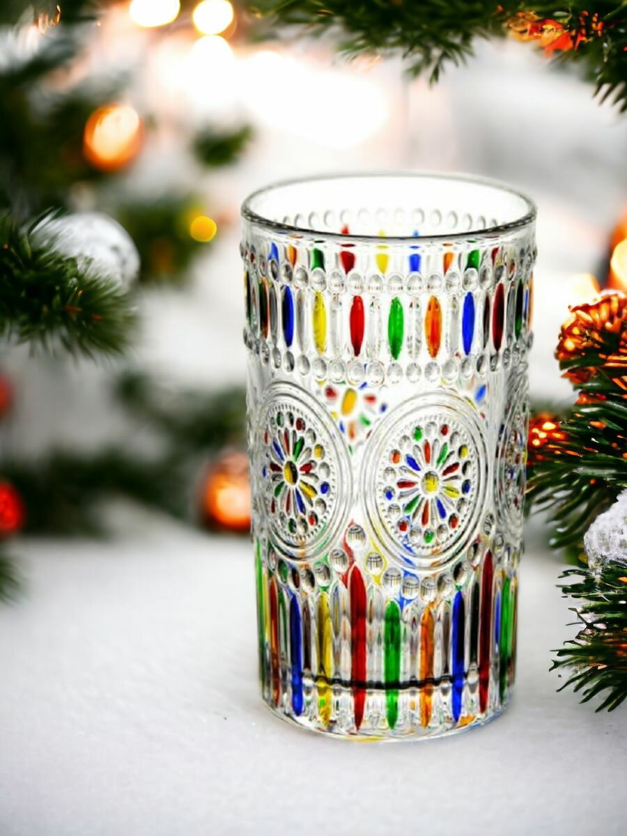 Набор цветных бокалов универсальных 2 шт 350 мл стекло