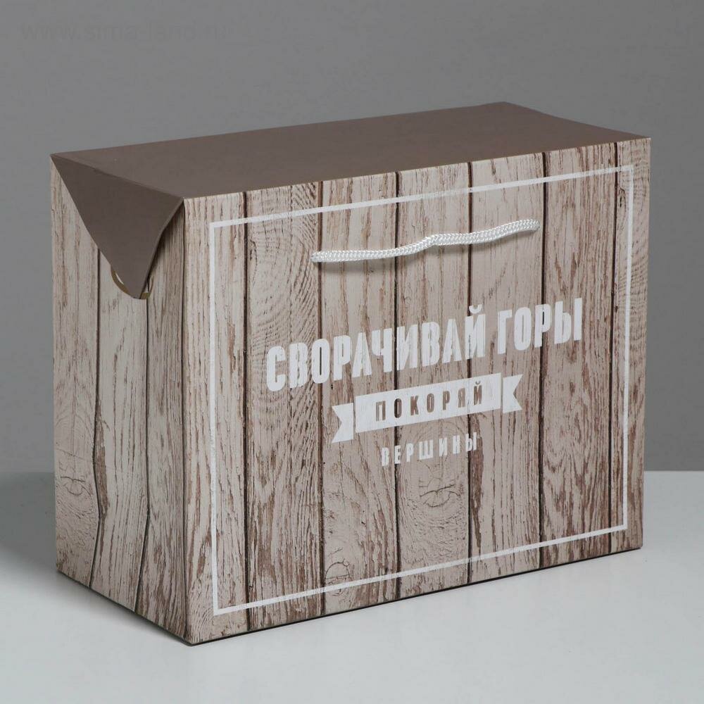 Пакет — коробка «Покоряй вершины», 23 ? 18 ? 11 см