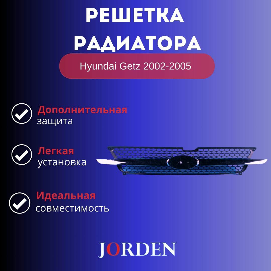 Решетка радиатора Hyundai Getz 2002-2005 863611C000 Хендай Гетц