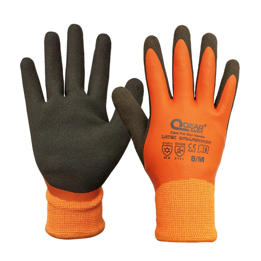 QEAR SAFETY перчатки рабочие зимние латексные, размер M