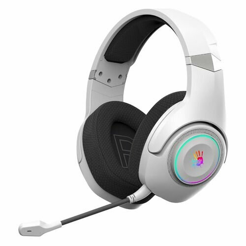 Гарнитура игровая A4TECH Bloody GR270, для компьютера и игровых консолей, мониторные, Bluetooth/радио, белый