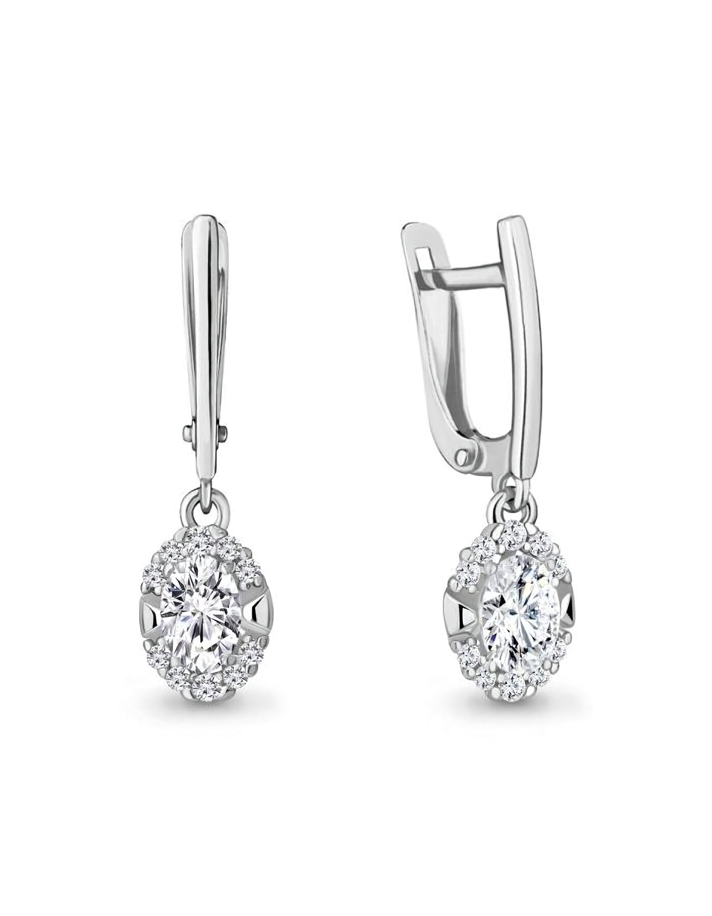 Серьги с подвесками Amarin Jewelry, серебро, 925 проба, родирование, фианит
