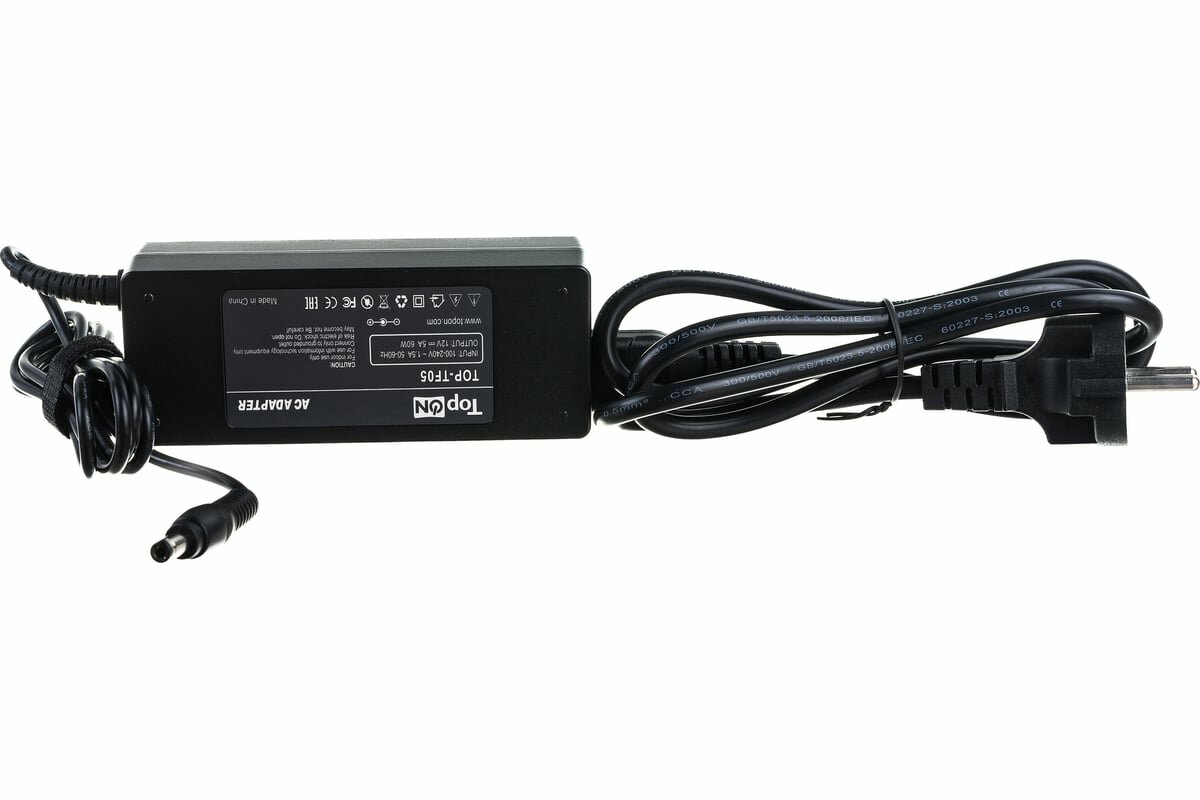 TopON Блок питания для монитора 12V 5A 5.5x2.5 мм CH-1205 TOP-TF05 60W совместимый