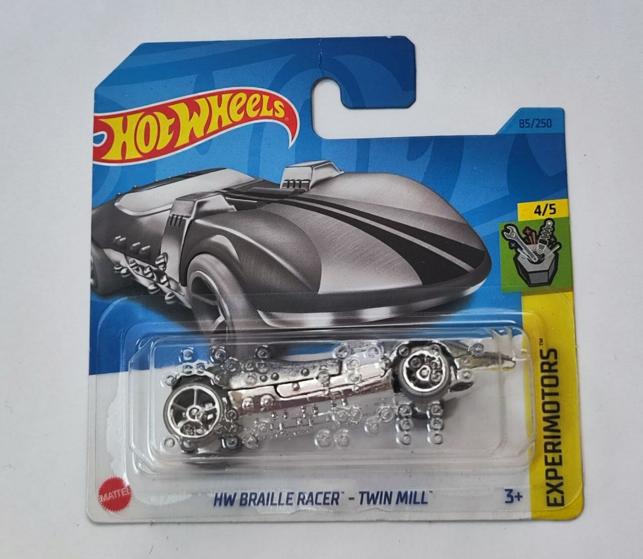 Hot Wheels Машинка базовой коллекции HW BRAILLE RACER - TWIN MILL серебристая 5785/HKK74