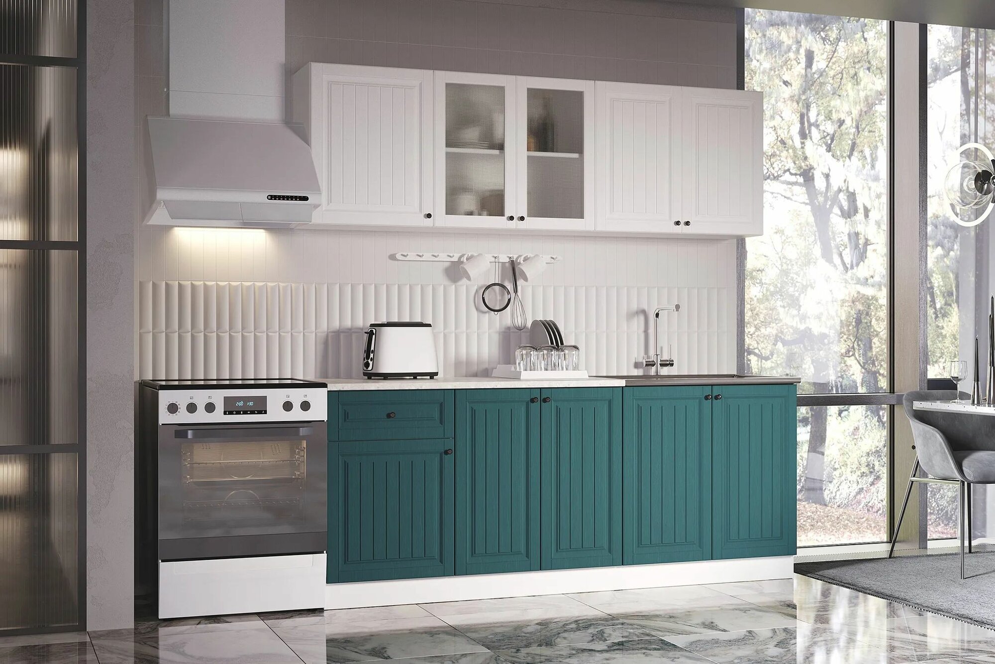 Кухня Антураж 2.0 м акация белая/моренга