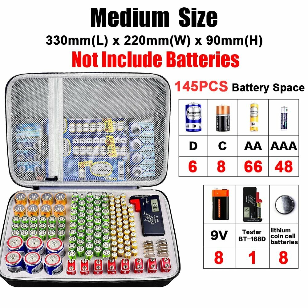 Ryintic AA/AAA/9V/D/C Battery Storage Case — фото 1