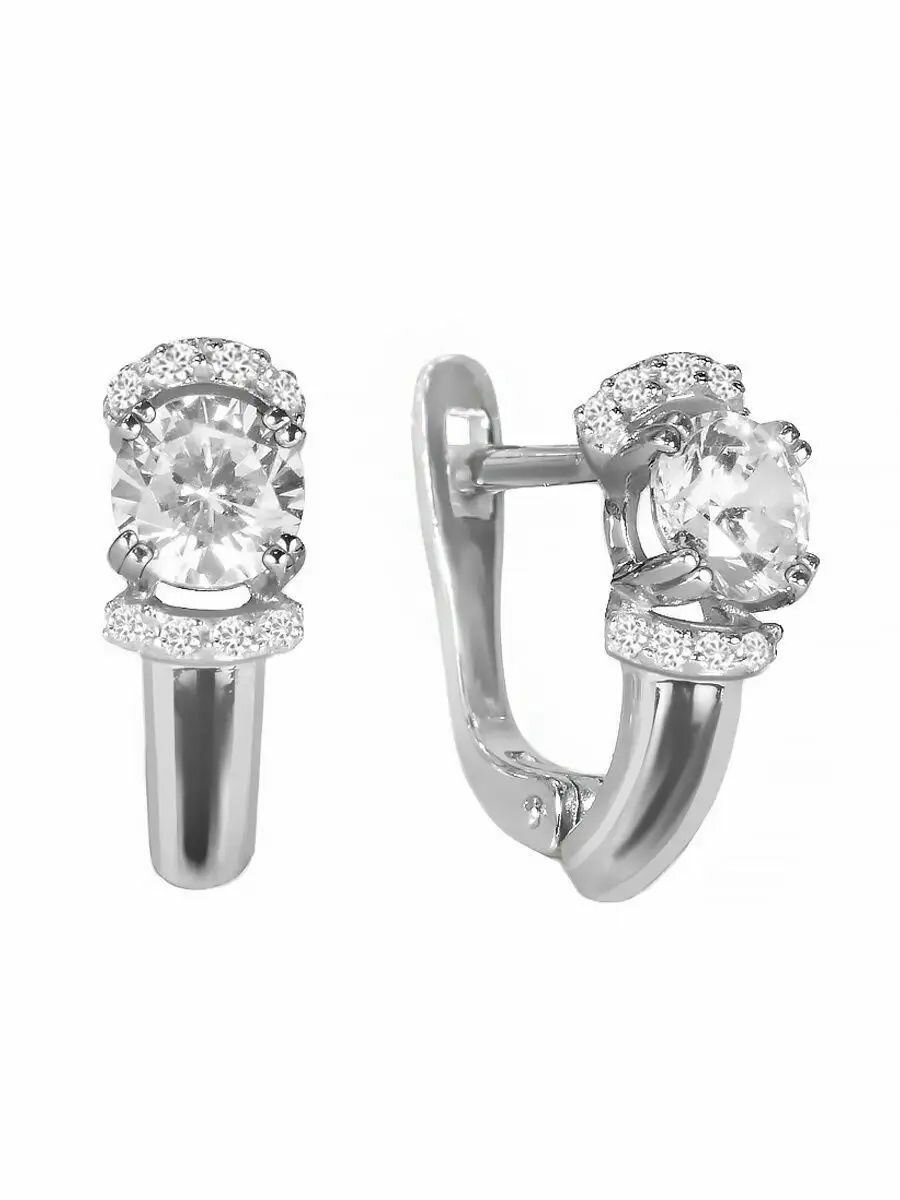 Серьги, серебро, 925 проба, фианит
