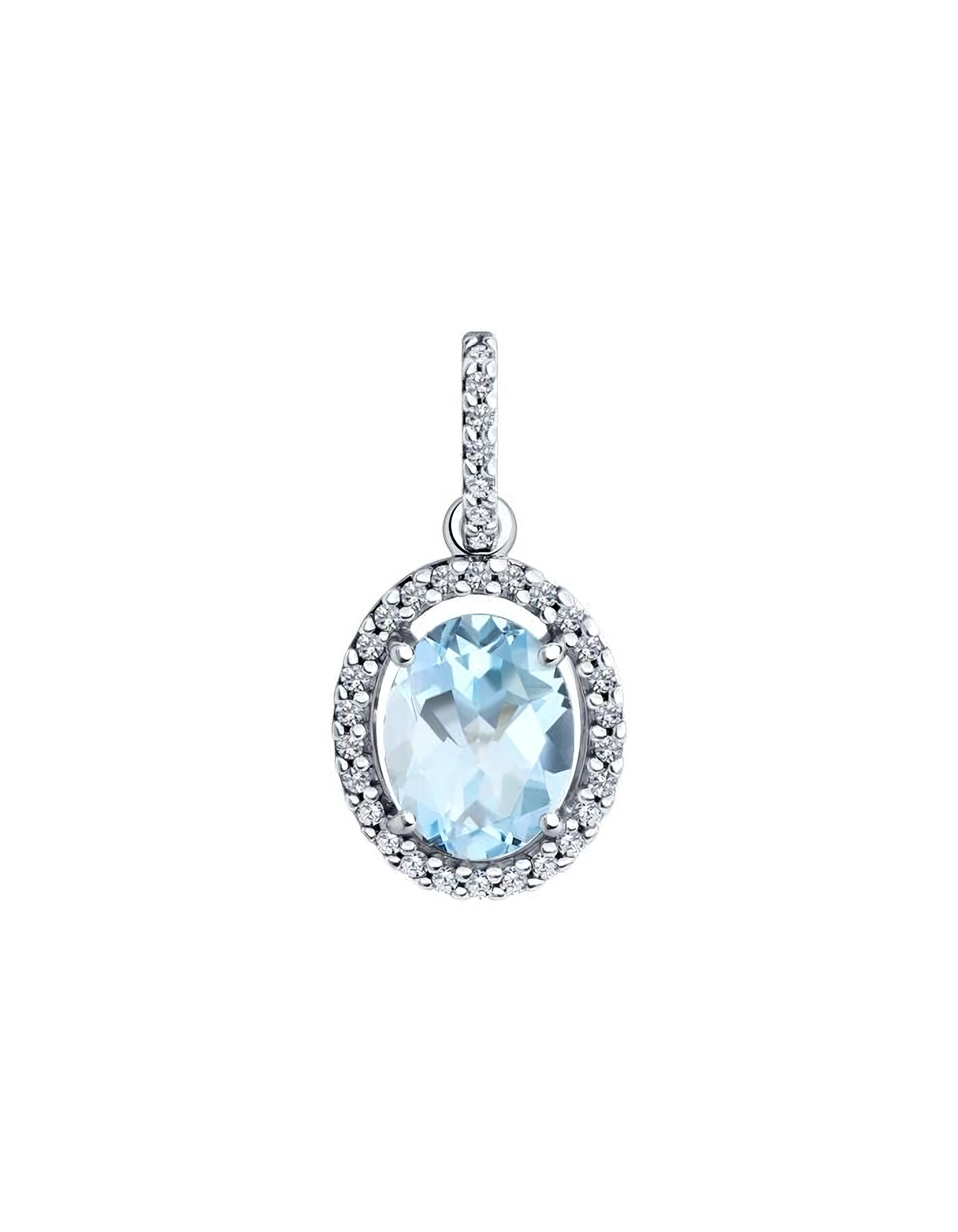 Подвеска, серебро, 925 проба, родирование, топаз