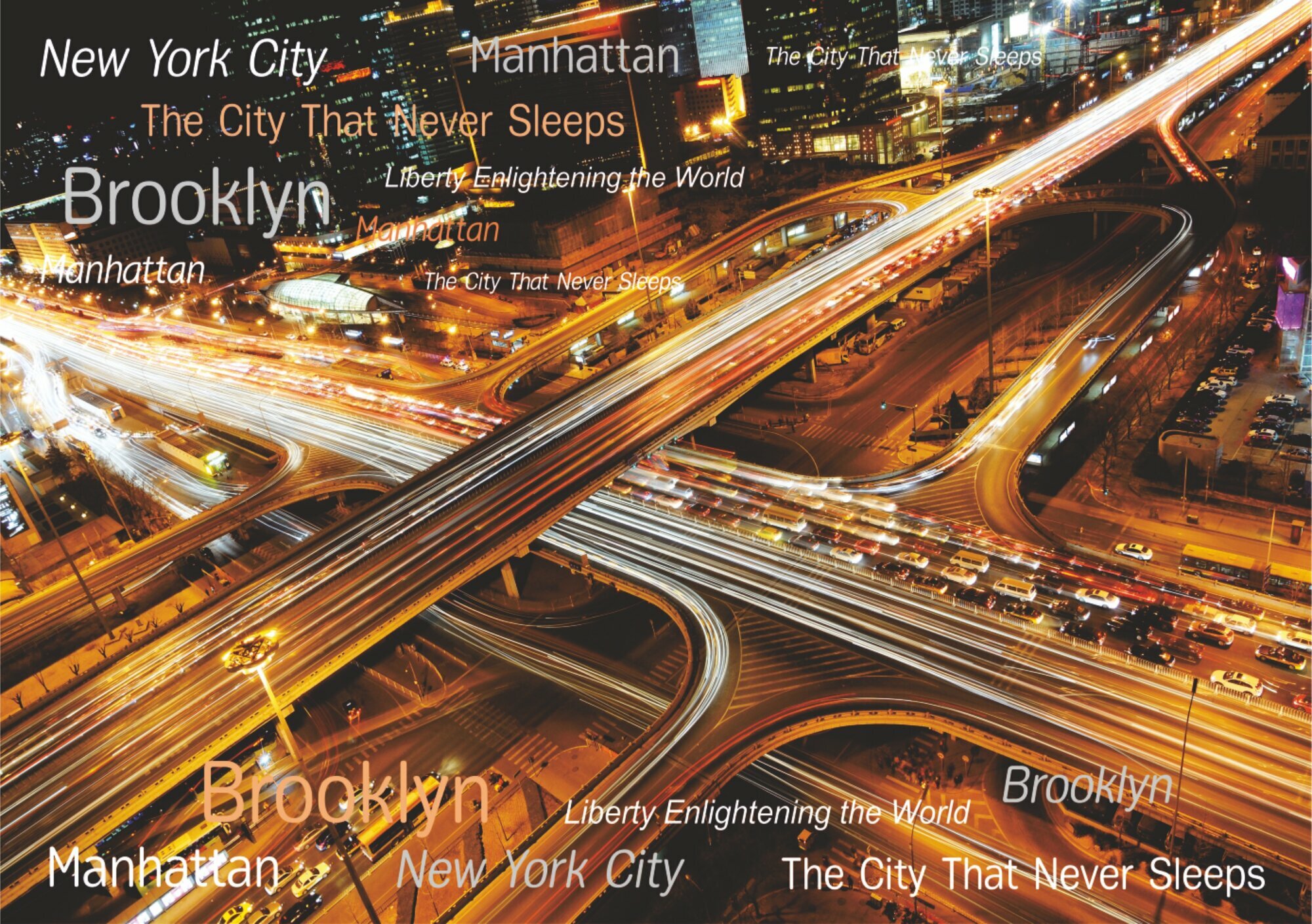 Фотообои "Симфония" бумажные Ночной город 200*140 см. (4 листа)