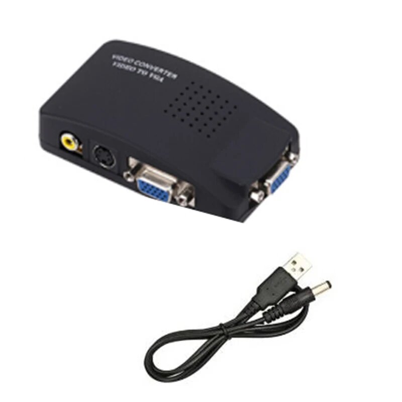 Адаптер AV-VGA Конвертер RCA VGA ПК Композитный S-Video AV-вход в ПК VGA ЖК-выход Конвертер Переключатель