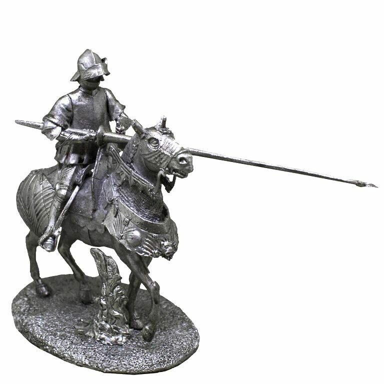 Оловянная фигурка Турнирный Рыцарь 54 мм масштаб (10-12 см высота) Коллекционный солдатик из олова