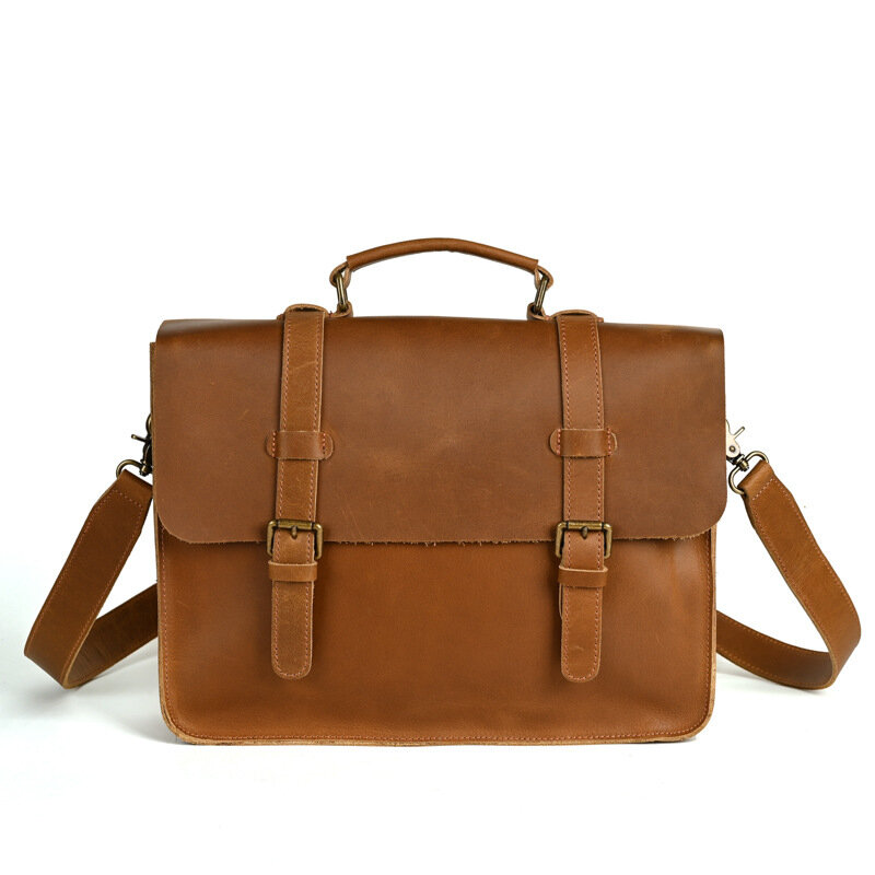 Сумка Crazy Horse из натуральной кожи, новая модная деловая сумка в стиле ретро, женский рюкзак из воловьей кожи первого слоя, многофункциональная сумка для компьютера