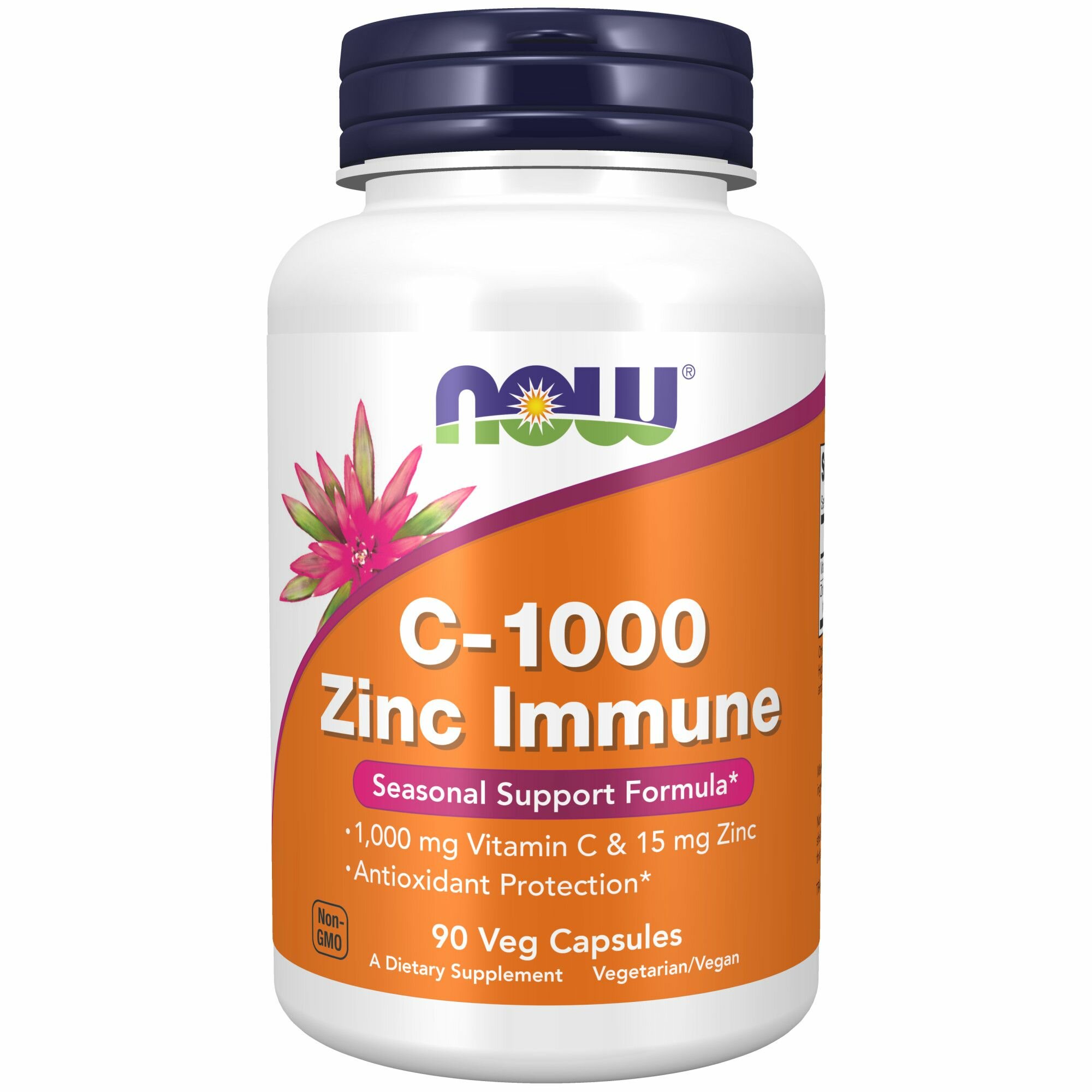 NOW C-1000 + Zinc Immune, витамин C с цинком, для поддержки иммунной системы, 90 капсул