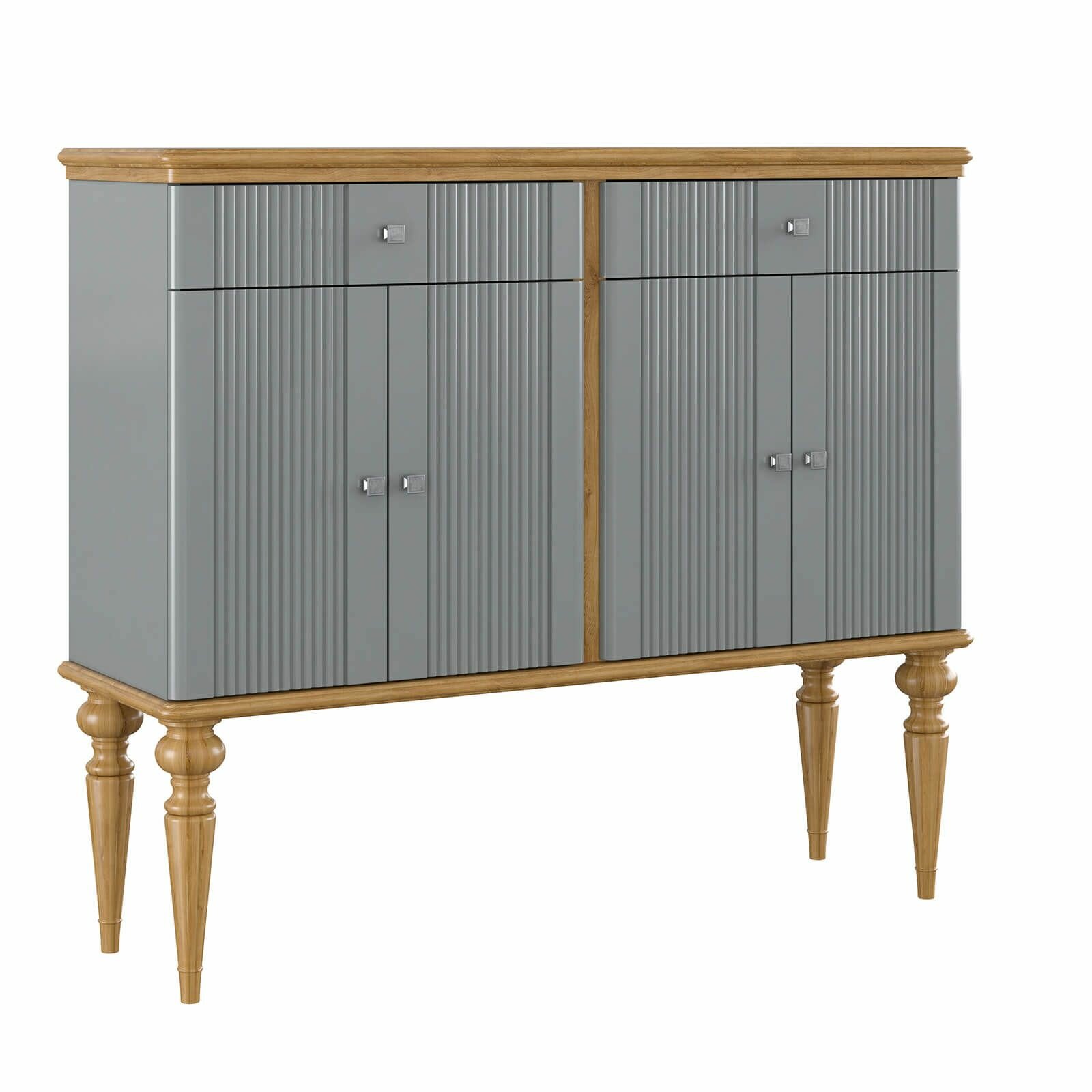 Тумба ММЦ Прихожая Рандеву 42 (серый №7042+антик №24) из массива сосны