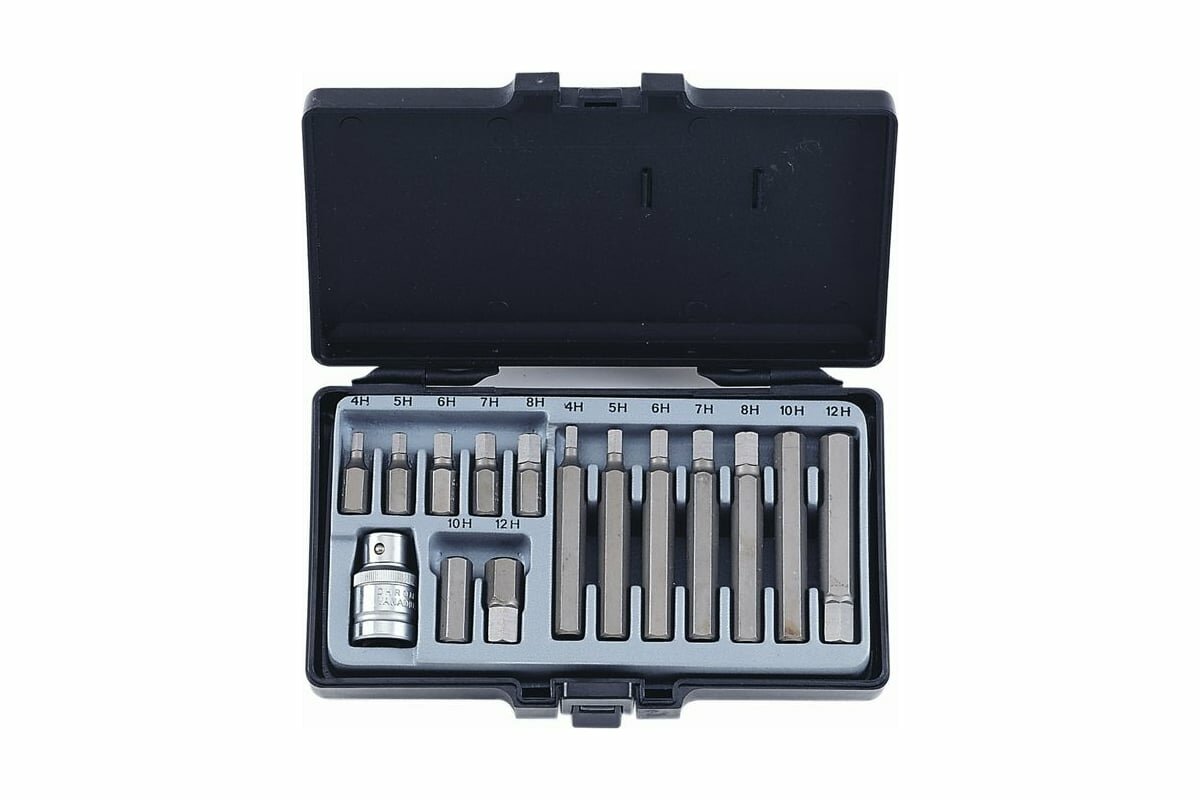 FORCE 4155 1/2 Набор бит-шестигран. 15пр.4-22mm L=30;75mm