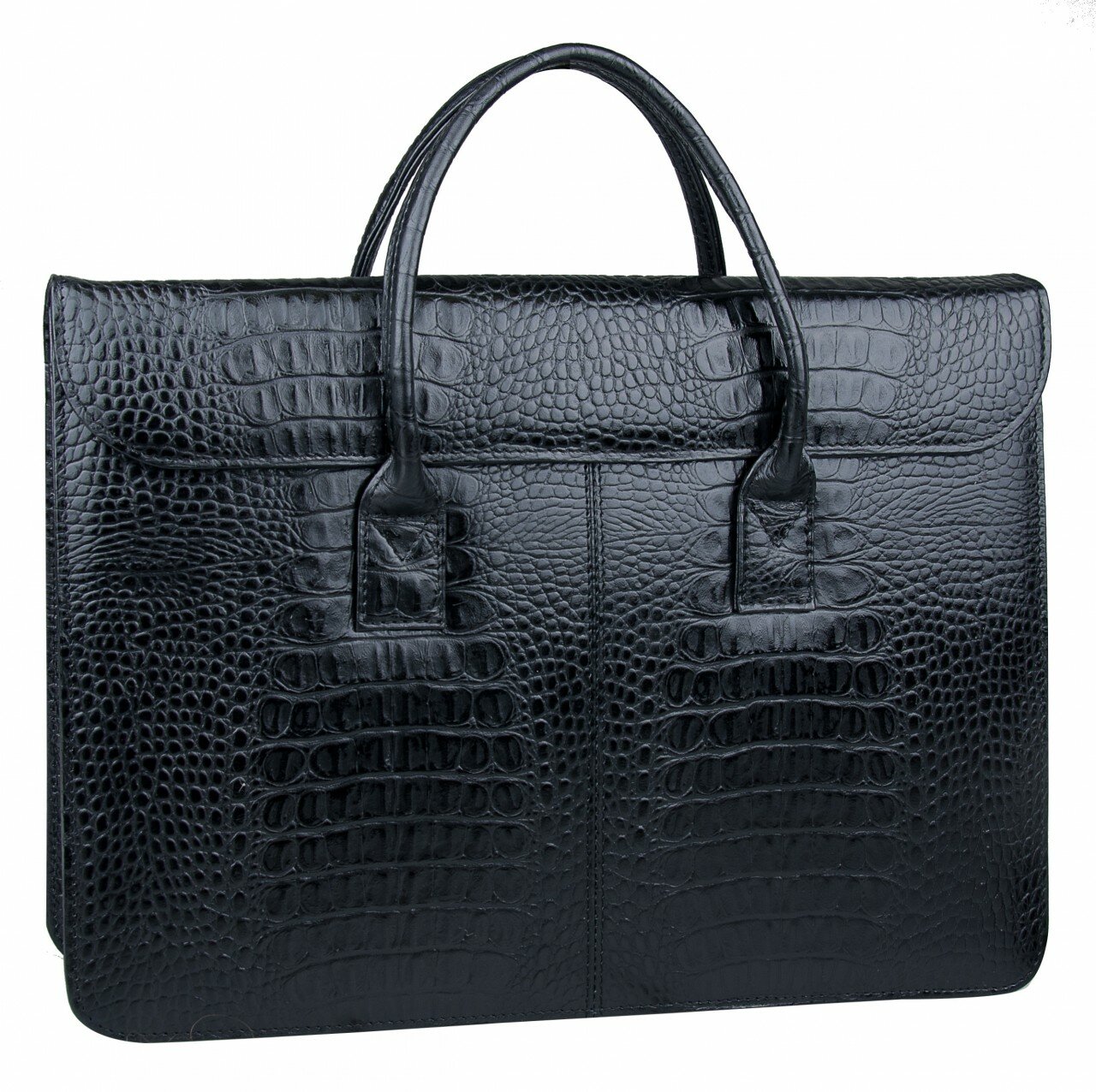 Папка деловая кожаная сумка портфель для документов А4 на двух ручках Franchesco Mariscotti 8-095 черный