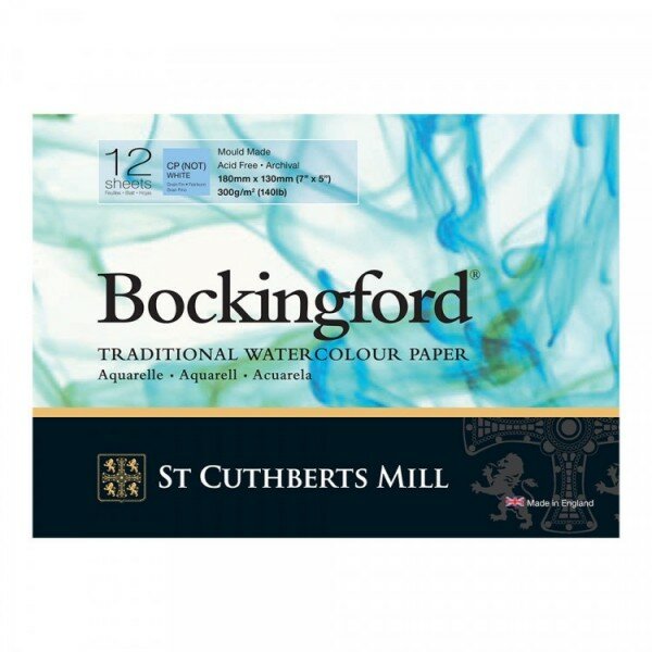 Альбом для акварели "Bockingford CP" холодное прессование, среднее зерно, 18х13см, 300г/м2, 12л.