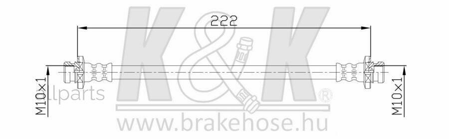 K&K FT0611 Шланг тормозной DAEWOO Matiz (KLYA) 0.8 09.98-.