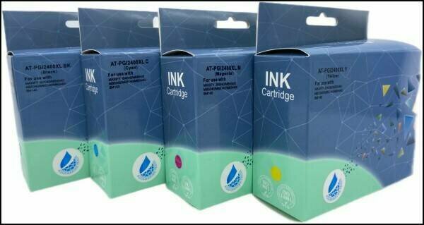Комплект картриджей Canon PGI-2400XLBK/ C/ M/ Y x 4 шт. для Canon MAXIFY- IB4040 / IB4140 / MB5040 / MB5140 / MB5440 совместимые Aquamarine