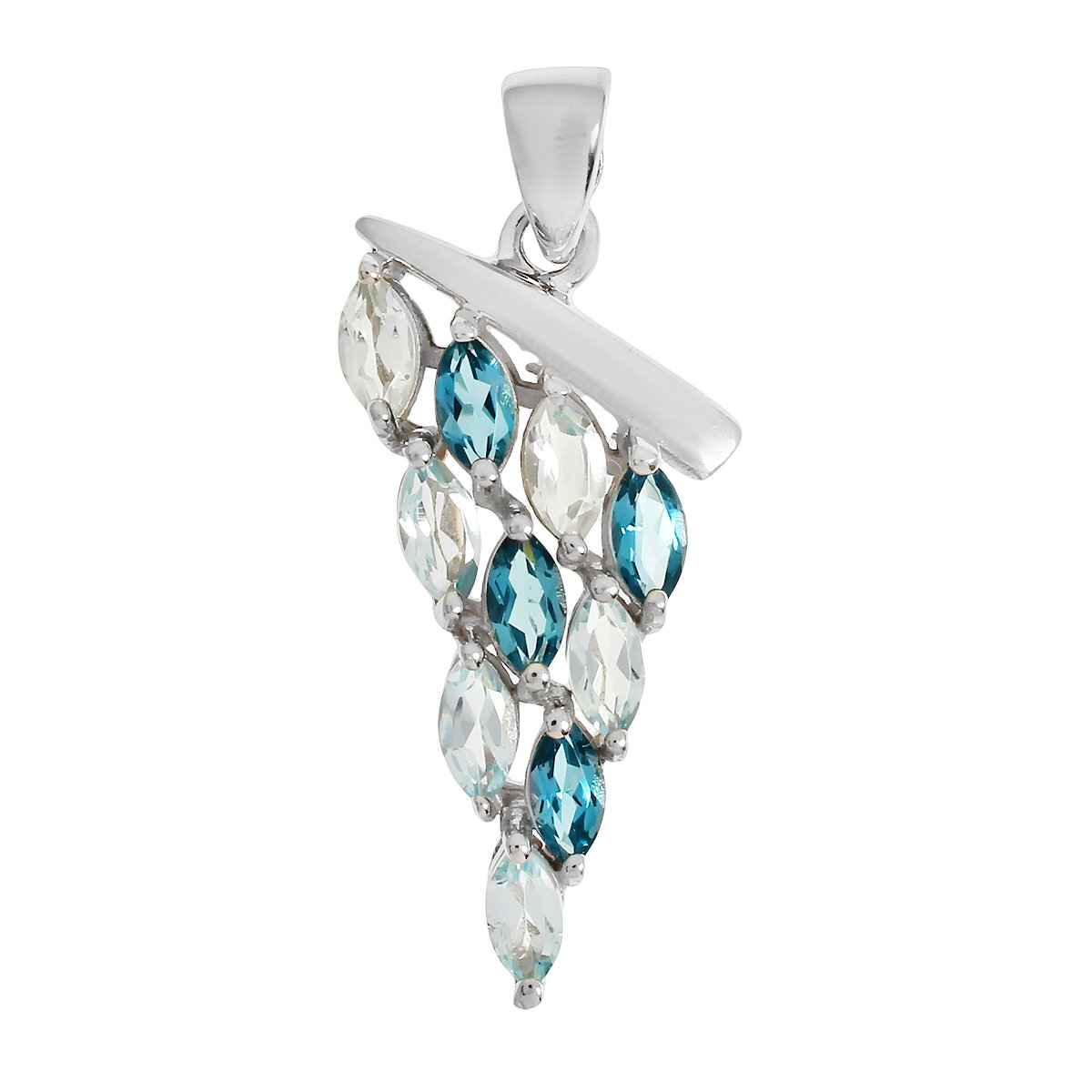 Подвеска, серебро, 925 проба, родирование, топаз, Лондон топаз